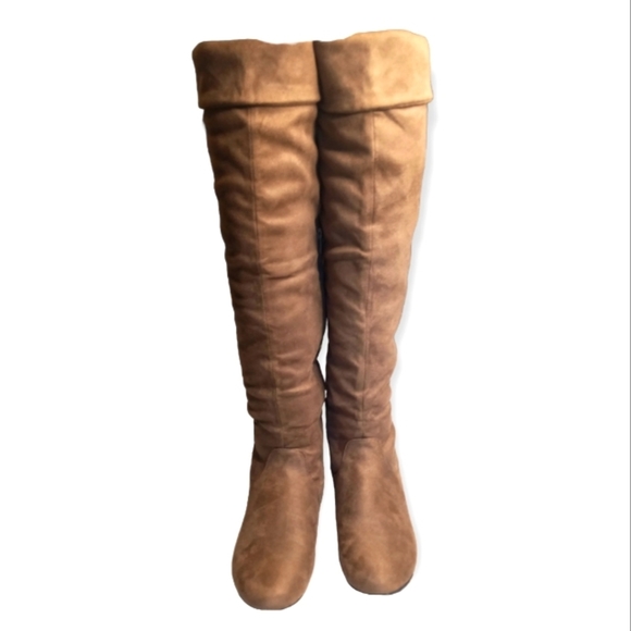 Shoes | Top Moda Knee High Boots Suede Browntan Size 9 | Poshmark